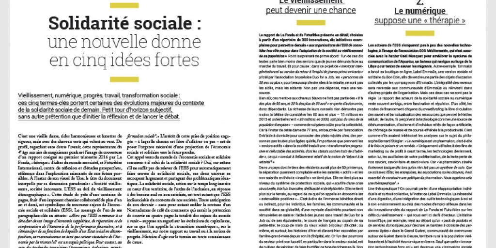 Solidarité sociale : une nouvelle donne en cinq idées fortes | Solidarum